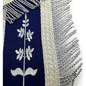 Masonic Blue Lodge G Master Mason Silver Machine Embroidery Freemasons Apron (Lambskin)