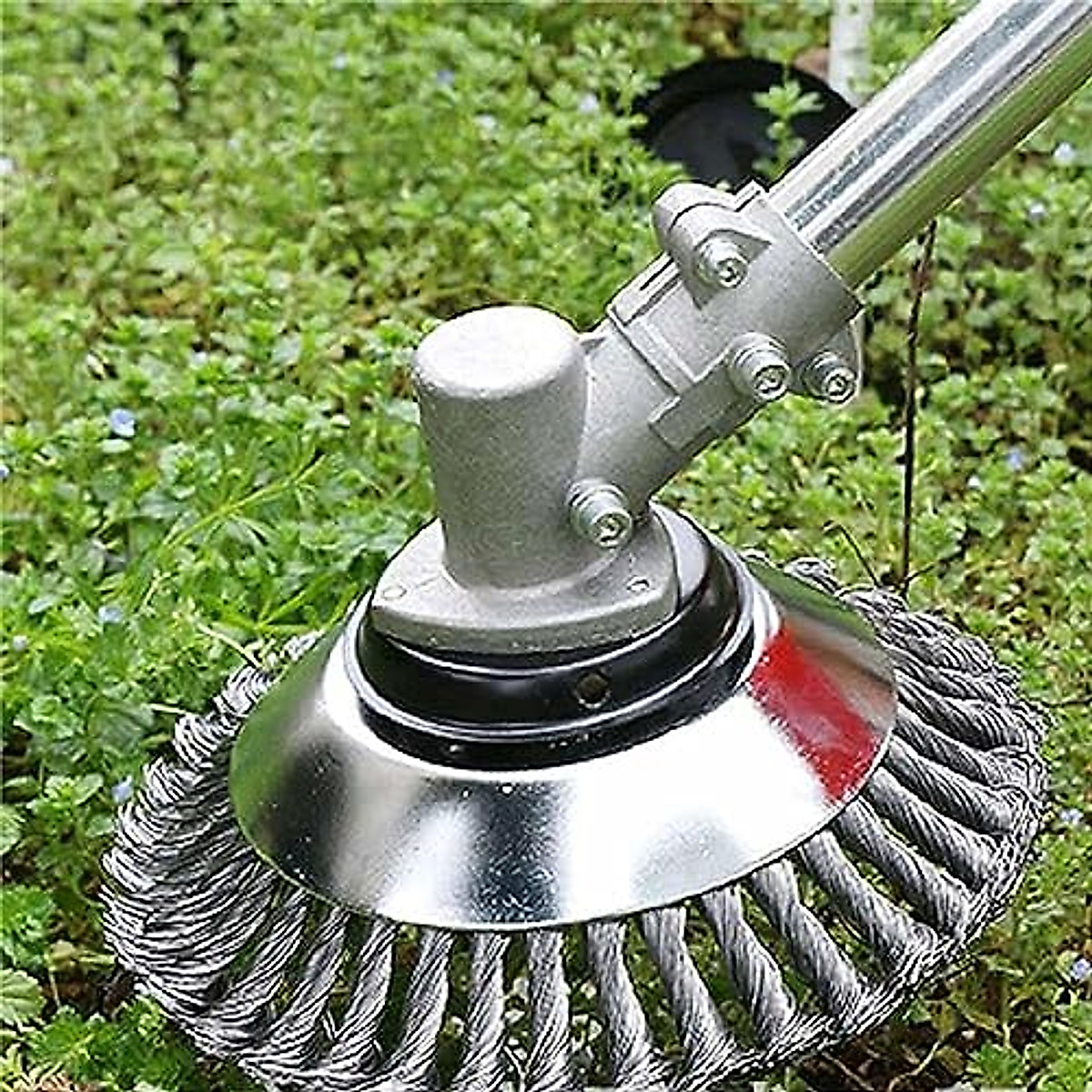 NYASAA Libiyi Razorsharp Trimmer Head, Unbreakable Sharp Wired Trimmer Head, Razor Sharp Steel Wire Rotary Weed Brush Cutter for String Gardening Lawnmower Moss Grass Rust Removal etc (6 inch)