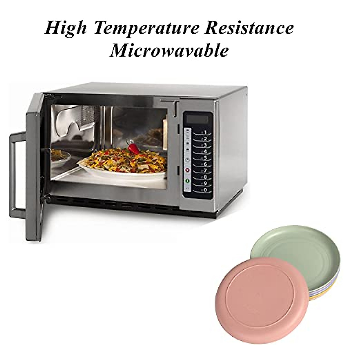 CAMBUY Wheat Straw Plates Lightweight Unbreakable Dinner Dishes Plates Set Dishwasher & Microwave Safe (Small 6 Pack 5.9')