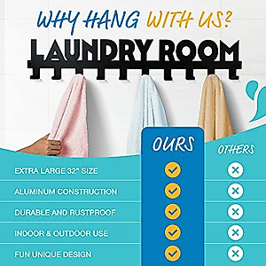 STAR SPLASH Large Laundry Room Towel Rack - Laundry Room Decor and Accessories - Laundry Signs for Laundry Decor - Perfect Mudroom Laundry Room Sign and Laundry Room Wall Decor - Laundry Wall Decor