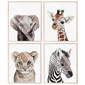 Safari Nursery Decor, Baby Safari Nursery Decor, Nursery Wall Decor, Nursery Safari Decor Nursery, Baby Decor, Jungle Decor, Nursery Wall Art, Baby Wall Decor, Jungle Nursery Decor Set of 4, 8"X10"