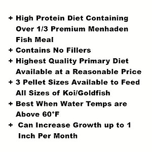 Blackwater Premium Koi and Goldfish Foods Max Growth 40lb, Medium Pellet