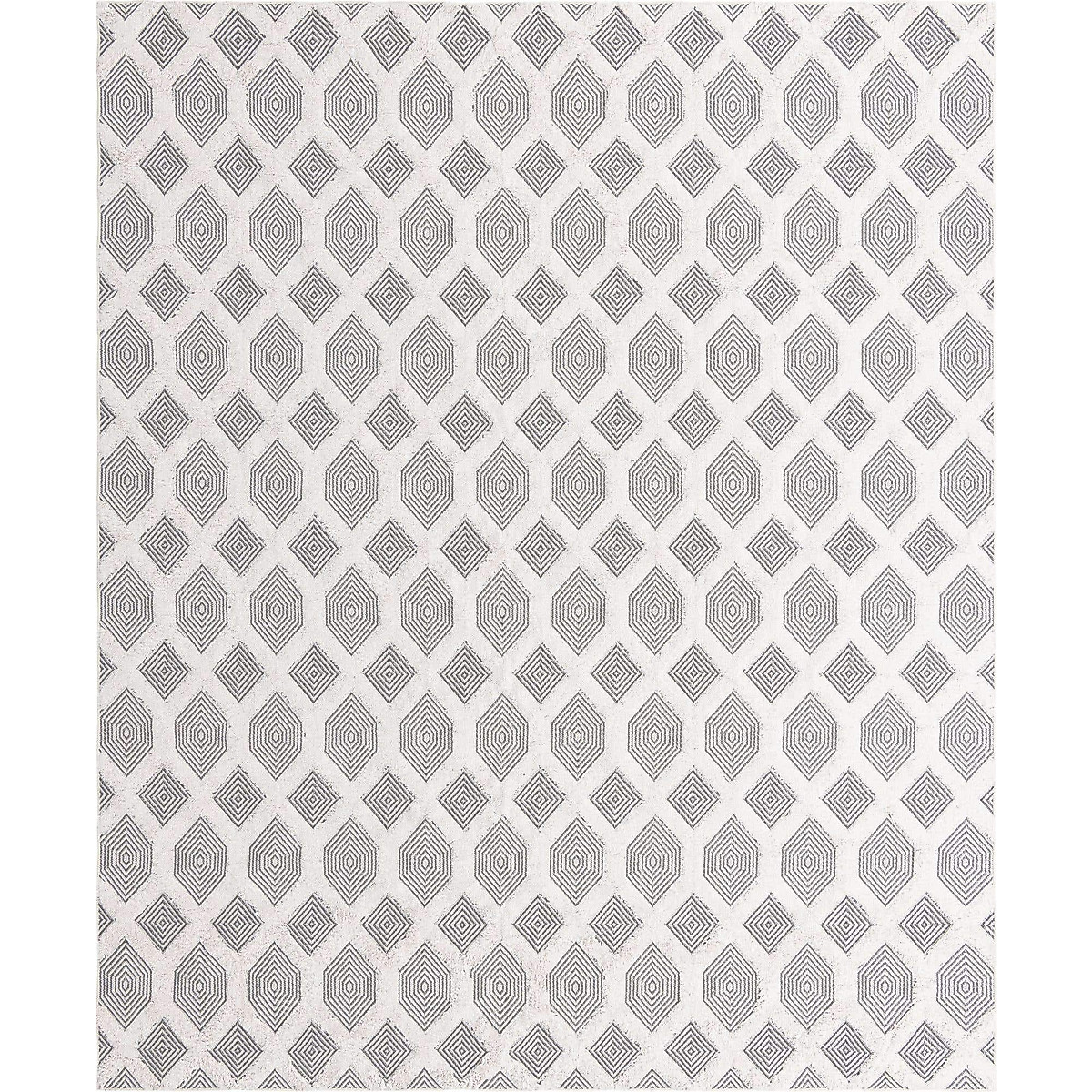 Unique Loom Casa Collection Area Rug - Havana (9' 10" x 12' 2" Rectangle, Anthracite Gray/ Ivory)