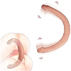 Exquisite 18.11 inches Double Headed Silicone Strong Suction Cup for Hands-Free Realistic Classic Double-Ended Wand Tool for Female Beginners - XjmFx26-2