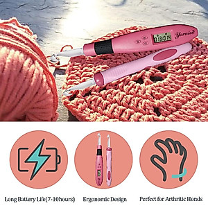 Yarniss 17 Size Counting Crochet Hooks Set, Light Up Crochet Hooks for Stitch & Row Counter