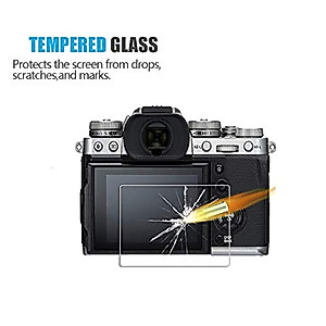 (Pack of 3) Tempered Glass Screen Protector for Fujifilm X-T3, AKWOX [0.3mm 2.5D High Definition 9H] Anti-Scratch Optical LCD Premium Protective Cover