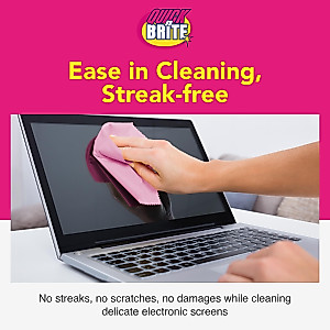 Quick N Brite Screen Cleaner with Microfiber Cleaning Cloth, 2 pc Cleaning Spray for TV, Computers, Laptops, Smartphones and More, 8 oz