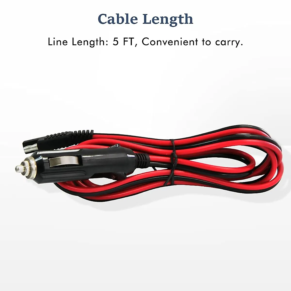 Cigarette Lighter SAE Battery Charger Cable, 16AWG 12V Cigarette Lighter Plug to SAE Quick Release Adapter Extension Charging Cable with Fuse and LED Light 5FT