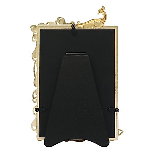 GIFTY GIFTY Jeweled Peacock Photo Frame / 4x6 In | For Vertical Display on Tabletops | Perfect for Home Decor, Wedding, Vacation, Graduation, Or Any Milestone Photos (Bronze) Gift Box