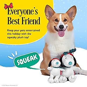 Peanuts for Pets Comics 9" Holiday Snoopy Reindeer Squeaky Dog Toy | Medium Snoopy Christmas Snoopy Dog Toy | Snoopy Stuffed Animal Officially Licensed Pet Product from Comics (FF23517)