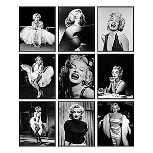 97 Decor Monroe Marilyn Wall Art Decor - Black And White Monroe Poster, Marilyn Pictures Bathroom Set, Vintage Monroe Artwork Celebrity Portrait Photos for Bedroom Decorations (8x10 UNFRAMED)