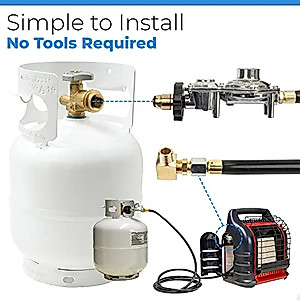 F273684 12 FT Propane Tank Hose with Two Stage Regulator Compatible with Mr Heater Big buddy heaters, RV, Grill, Gas Stove, Range, with POL Interface, Replacement for MR Heater Propane Heater hose Kit