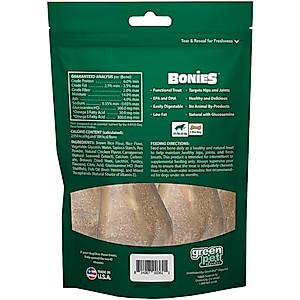 BONIES Hip & Joint Health Multi-Pack REGULAR Large Dogs 25 or More LBS - Natural Dog Treat - Low Calories - Chicken Flavor - 5 Bones
