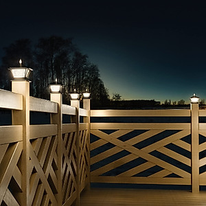 Solar Post Cap Lights Warm White/Red/Green/Blue 4 Lighting Mode, 15 Lumens 1000mAh Battery IP54 Waterproof, Fits 3.5x3.5 4x4 4.5x4.5 5x5 Fence Post Lights Solar Powered Outdoor Lights, Black (2 Pack)