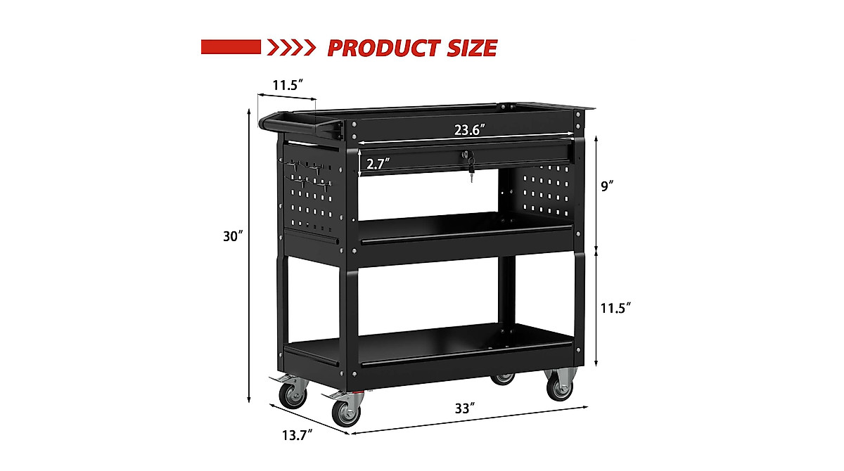 Durable Rolling Tool Cart for Garage & Warehouse
