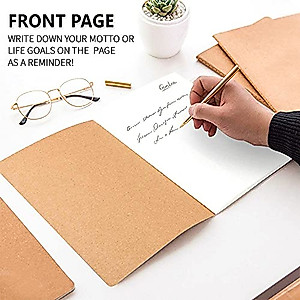 8 Pack A5 Kraft Notebooks, 60 Lined Blank Pages Travel Journal Bulk, Soft Cover Notebooks for Women Girls Students by Feela, Making Plans Writing Memos Office School Supplies, 8.3 X 5.5 in