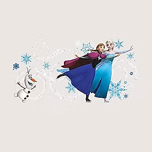 RoomMates RMK2738GM Disney Frozen Elsa, Anna & Olaf Custom Headboard Peel and Stick Giant Wall Decals , Blue