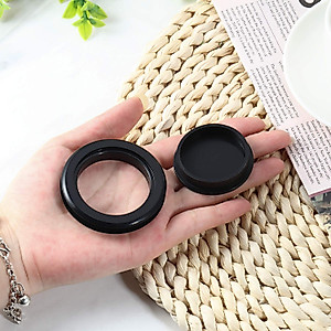 Maitys 4 Pieces Silicone Patio Table Umbrella Hole Ring Plug and Cap Set for Glass Outdoors Patio Table Deck Yard, 2 Inch (Black)