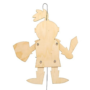 Baker Ross AT699 Knight Wooden Puppet Kits - Pack of 4, for Kids Arts and Crafts Projects