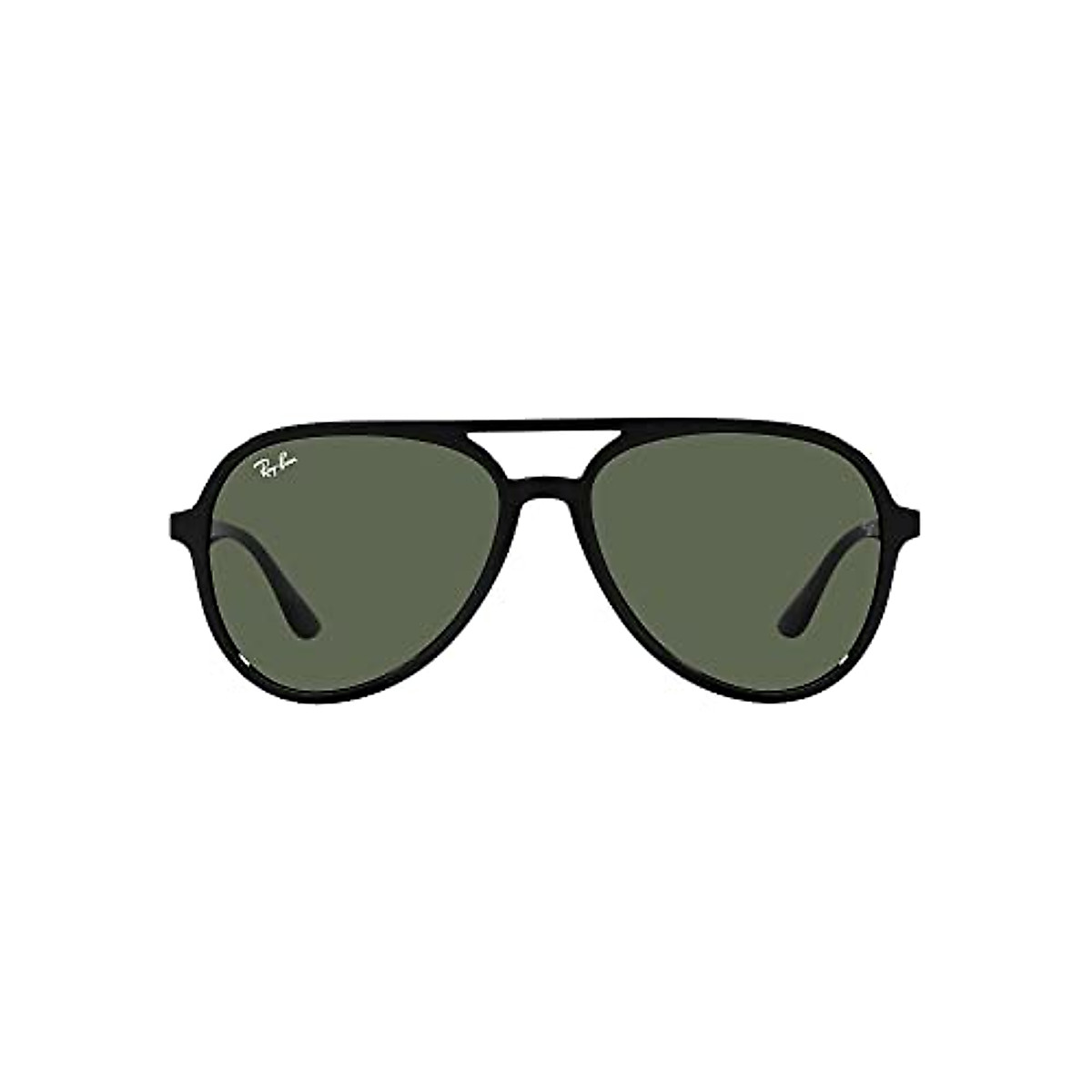 Ray-Ban RB4376F Low Bridge Fit Aviator Sunglasses, Black/Dark Green, 57 mm