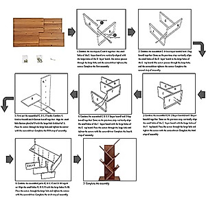 Tekirose Bookshelf,Small Bookshelf 5-Tier Tree Bookcase in Bedroom Home Office Corner Desktop Bookshelf for Desk