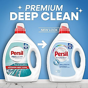 Persil Free & Sensitive Liquid Laundry Detergent, Unscented and Hypoallergenic for Sensitive Skin, 2X Concentrated, 82.5 fl oz, 110 Loads