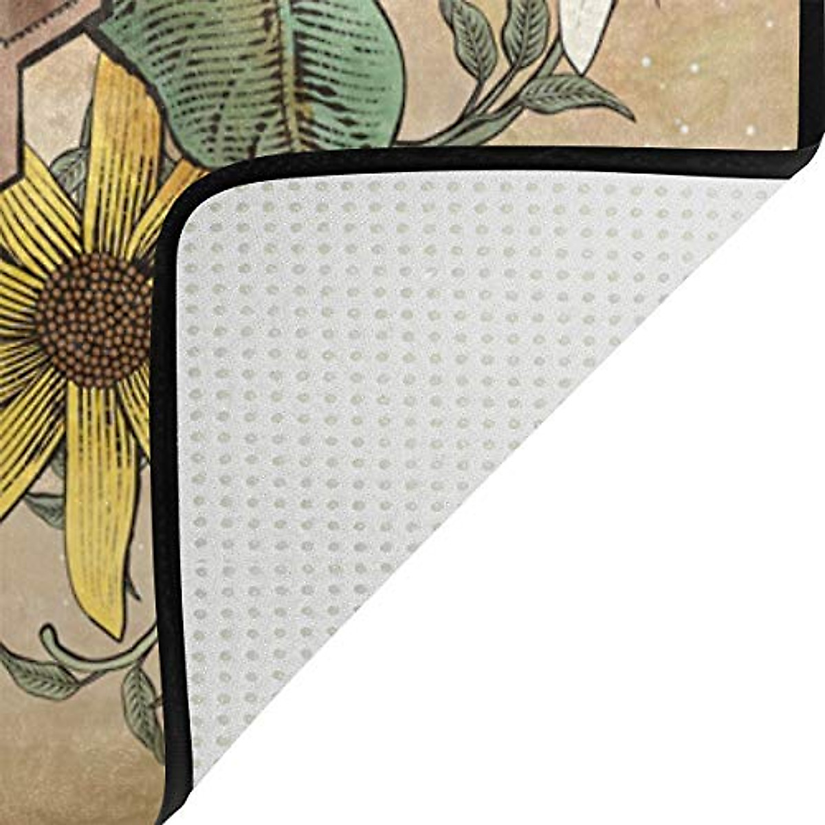 ALAZA Honey Bee Sunflower Vintage Area Rug Rugs for Living Room Bedroom 3'x2'