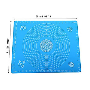 Silicone Baking Mat with Measurements - 15.7 x 19.7 Inches Extra Large Liner Heat Resistance Table Placemat Pad Pastry Board, Reusable Non-Stick Silicone Baking Mat for Pastry Rolling