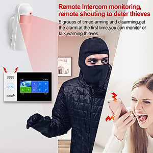 Home Security Alarm System - 4.3 inch Touch Screen Panel - DIY Wireless GSM WiFi Burglar Alarm System Kit with APP - Compatible with Alexa & Google Assistant (NO Monthly Fees) (2G+WiFi)