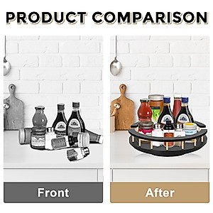 Lazy Susan Turntable for Cabinet, Wood Lazy Susan Organizer for Table, Large Rotating Vanity Tray for Countertop, 360 Turntable Lazy Susan for Pantry Kitchen Bathroom Countertop, 12.5 Inch,White