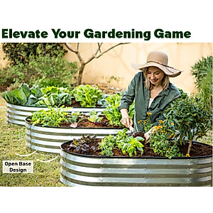 Galvanized Raised Garden Beds Outdoor // 4×2×1 ft Planter Raised Beds for Gardening, Vegetables, Flowers // Large Metal Garden Box (Silver)