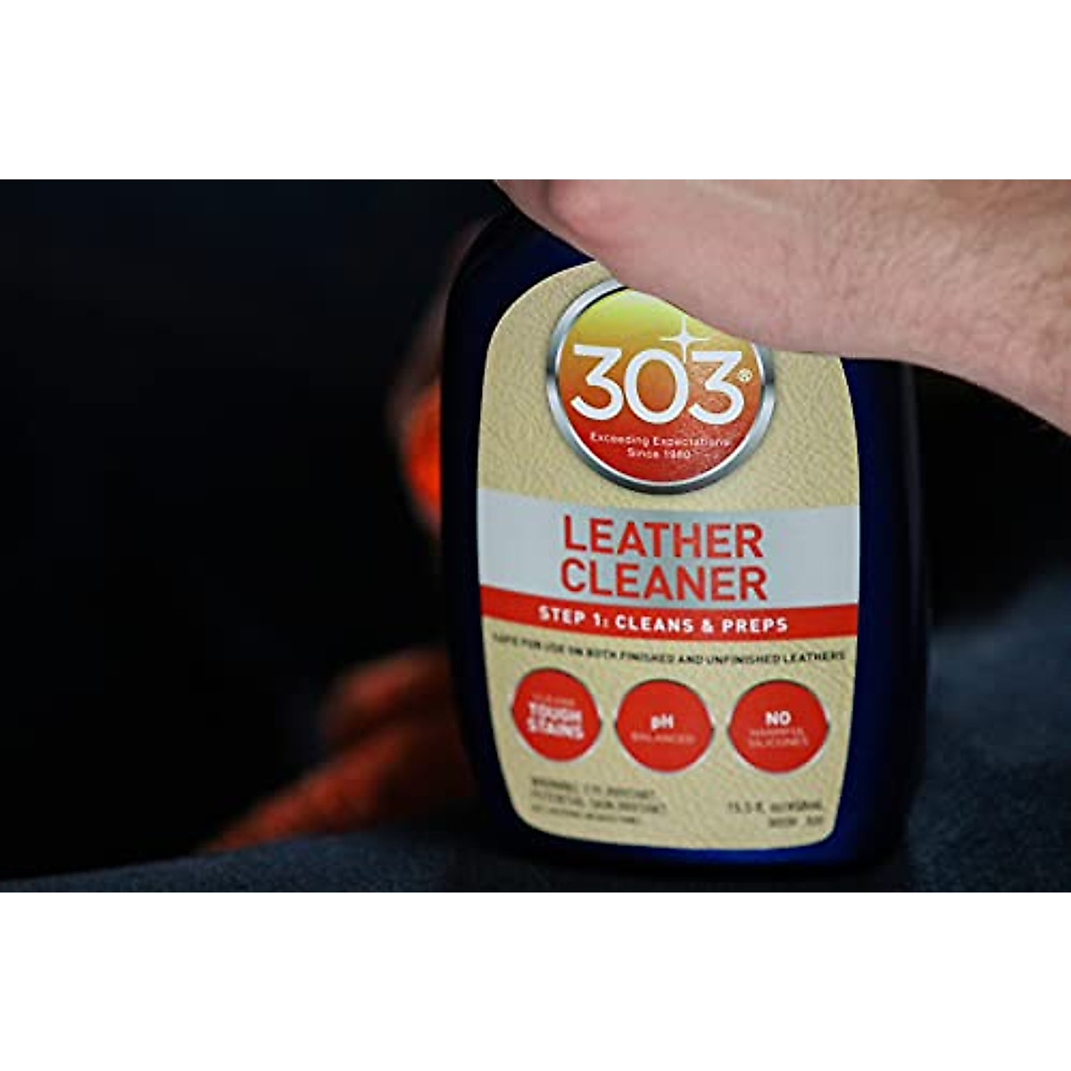 303 Leather Cleaner - Step 1: Cleans & Preps - Safe for Use On Finished & Unfinished Leathers - Cleans Tough Stains - pH Balanced - No Harmful Silicones, 15.5 fl. oz. (30230CSR) Packaging May Vary