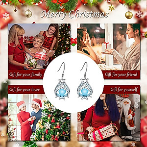 Cute Bat Earrings Sterling Silver Glowing in The Dark Animal Dangle Earring Little Witchy Vampire Halloween Jewelry Gift for Girl Teens (White)