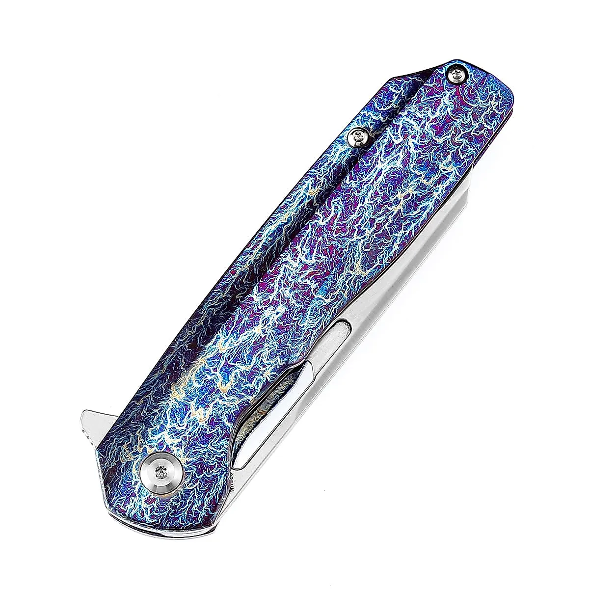 KANSEPT Shard Premium Pocket Folding Knives for Men EDC Pocket Knife 3.48'' Satin CPM-S35VN Material Excellent Folding Knife with Lightning Strike Anodized Titanium Handle EDC K1006A16