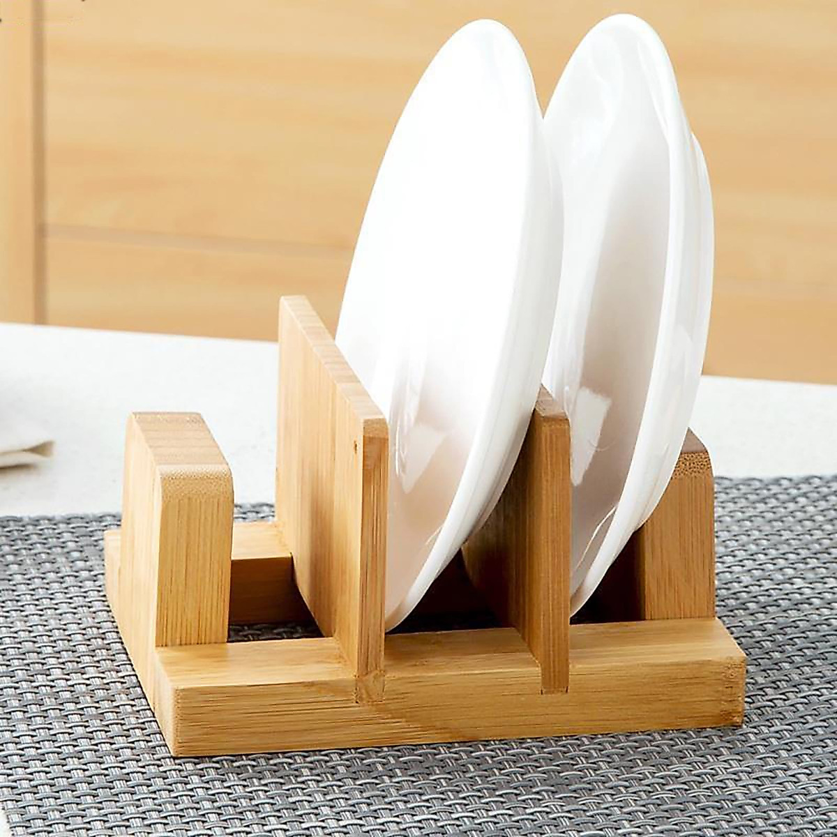 Kunovo Bamboo Pot Lid Holder,Cutting Board Organizer,Baking Sheet/Pan Organizer Rack for Cabinet (GGJ-A)