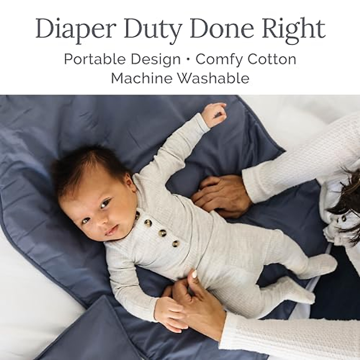 Natemia Portable Diaper Changing Pad - Light, Soft & Machine Washable Percale Cotton Foldable Baby Changing Mat