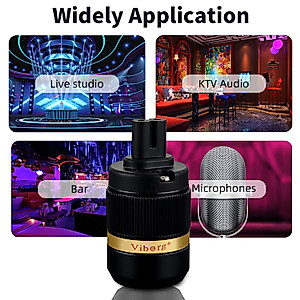 Viborg VF508G C7 Power Connector Gold Plated Pure Copper Figure 8 IEC Connector Female AC Power Plug 7A/125V 2.5A/250V Power Cord Audio Cable Mains Connector