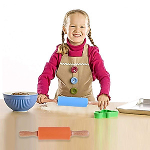 Koogel 9 Inch Mini Rolling Pin, 2 PCS Wooden Handle Rolling Pin for Kids Dough Rollers for Baking supplies Home Kitchen