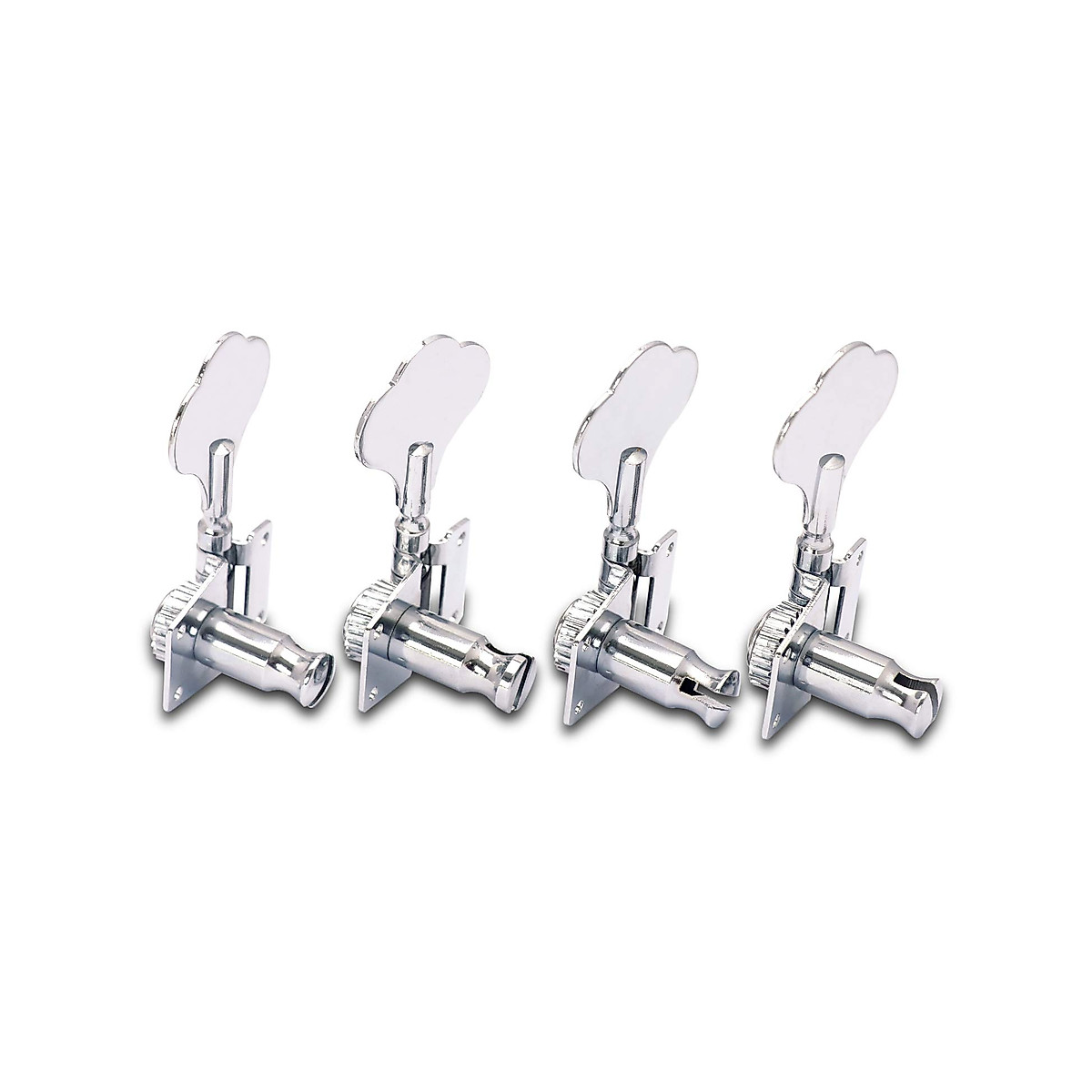 Metallor Vintage Open Gear Machine Heads Tuners Tuning Pegs 4 In Line Right Hand Guitar Parts Replacement for P Bass J Bass Chrome 4PCS