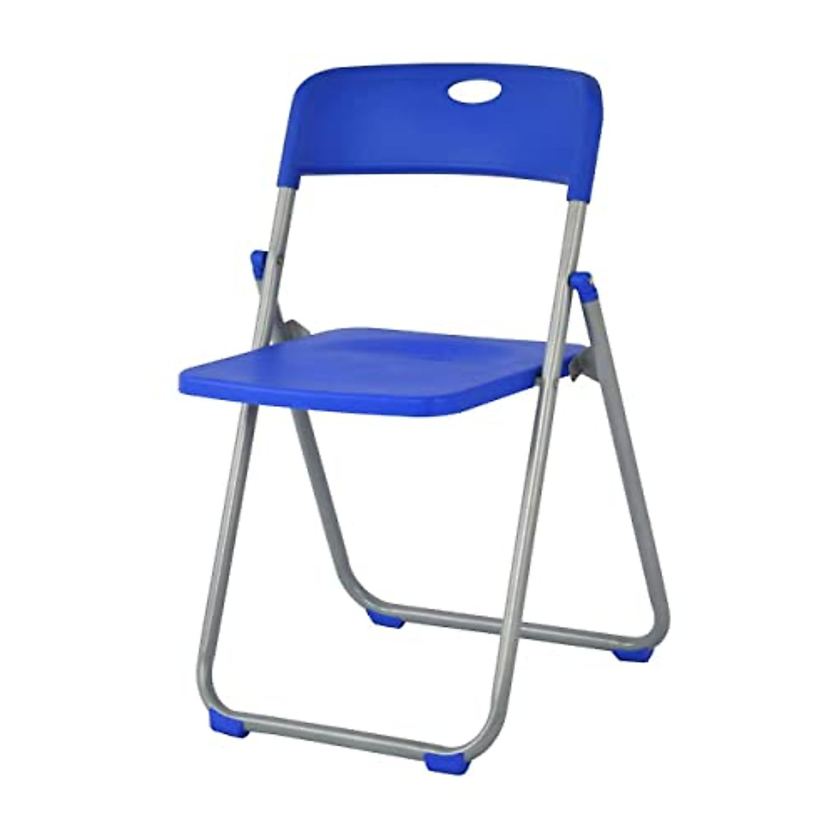 Yosogo Ergonomic Compact Portable Steel Frame Plastic Foldable Chair for Home, Restaurant, Student and Office (Blue)