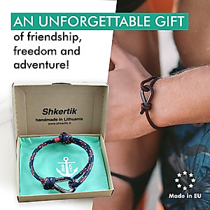 Shkertik Adjustable Nautical Bracelet for Adventure Seekers, Handmade Rope Bracelet for Men and Women, Life-Proof Nautical Rope Bracelet, Stylish Rope Bracelets to Tell Your Unique Story, Black