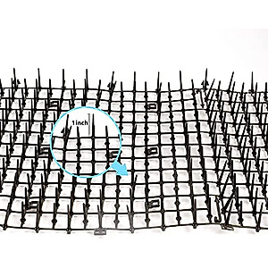 Hmdivor 118"x 11.8" Cat Scat Mat with Spikes, Prickle Strips Digging Stopper Outdoor Deterrent Mat for Indoor Garden Includes 8 Garden Staples