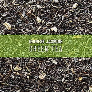 Elevate Tea Chinese Jasmine Tea - Loose Leaf Green Tea, Medium Caffeine, 3 oz Pouch - 30 Cups, Hot & Iced Tea, No Artificials, Unsweetened Jasmine Tea Loose Leaf