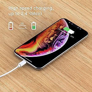 PEAPOLET iPhone Charger Cable, [Apple MFi Certified] USB-A to Lightning Cord Fast iPhone Charger Cable Compatible iPhone 14/13/12/11 Pro Max Xs X XR 8 7 iPad iPod 3.3FT 2 Pack