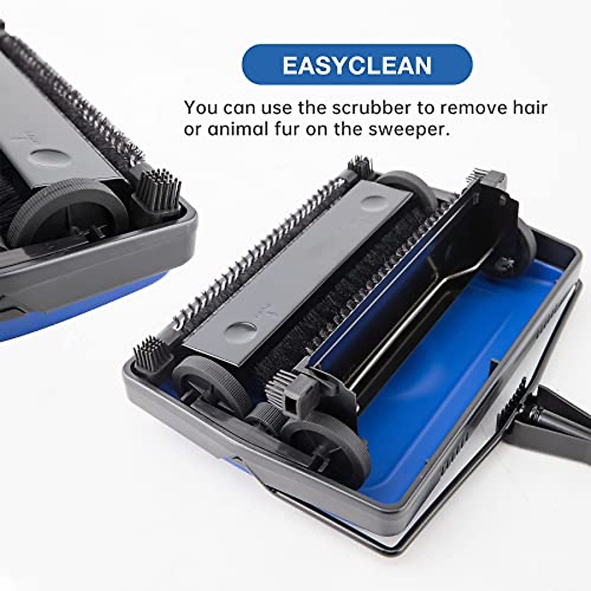 Yocada Carpet Sweeper Cleaner for Home Office Low Carpets Rugs Undercoat Carpets Pet Hair Dust Scraps Paper Small Rubbish Cleaning with a Brush Dark Blue