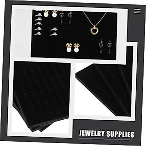 ADOCARN 2pcs Box Jewelry Sponge Pad Ring Display Stand Ornament Display Stand Trinket Tray Jewelry Box Insterts Foams Pad Jewelry Insert Tray Sponge Black Supplies Earrings Ear Stud Holder