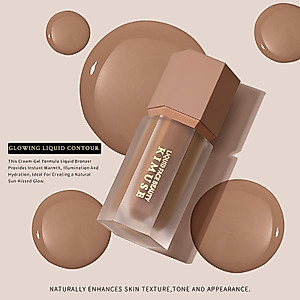 KIMUSE Soft Liquid Contour Stick, Glow Liquid Cream Bronzer, Weightless, Long-Wearing, Smudge Proof, Natural-Looking, Blendable, Bronzer Makeup