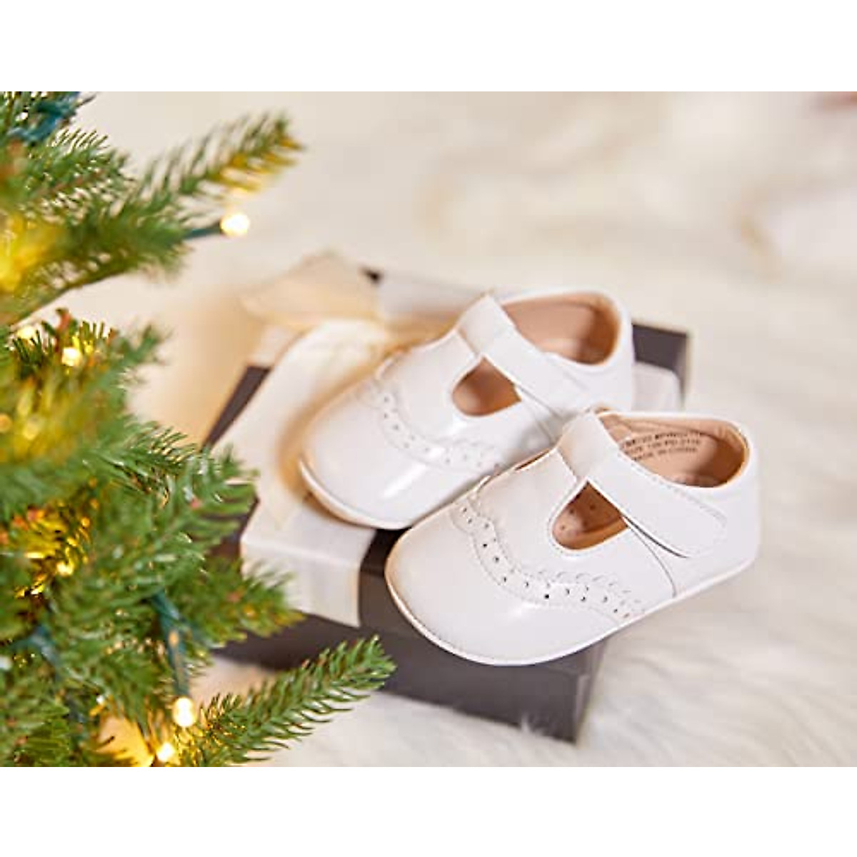 THEE BRON Unisex Baby Moccasins Leather Shoes Soft Sole Toddler Walker Sneakers(18-24 Months Infant, 8722White)