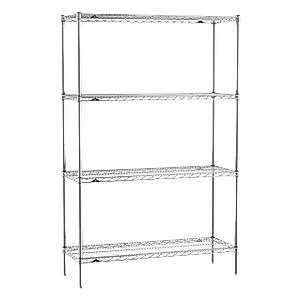 Metro EZ1848NC-4 Super Erecta Industrial Wire Shelving 4-Shelf Convenience Pak, Chrome, 18" x 48" x 74.5"