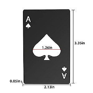 zoocm Poker Card Stainless Steel Flat 2 Pcs Beer Opener, Portable Ace of Spades Credit Card Size, Can Opener for Wedding Party Bar (Black), (MAN002)